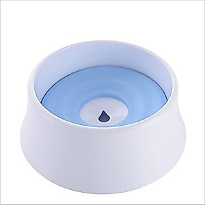 FUUIE Bowls for Food and Water Pet Bowl Floating Non-Wetting Mouth Cat Bowl Puppy Cat Food Drinking Tilt Feeder Plastic Portable Dog Bowl (Color : Blue)
