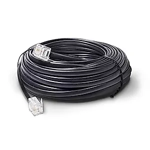 THE CIMPLE CO Phone Line Cord 50 Feet - Modular Telephone Extension Cord 50 Feet - 2 Conductor (2 pin, 1 line) Cable - Works Great with FAX, AIO, and Other Machines - Black