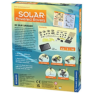 Thames & Kosmos Solar-Powered Rovers STEM Experiment Kit | Build 5 Vehicles & Devices Powered by The Sun | Solar Energy Actvities for Ages 8+