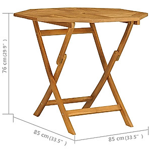 vidaXL Folding Patio Chairs Set of 4, Outdoor Wooden Seats for Garden Dining Capming Beach Deck, Stable Structure Easy to Store, Solid Teak Wood