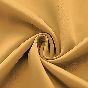 Mrs.Naturall Gold Yellow Window Valances 16 Inch Length for Kitchen Living Room Bedroom 2 Pack Rod Pocket Light Blocking Thermal Insulated Blackout Valance for Basement Bathroom Small Windows