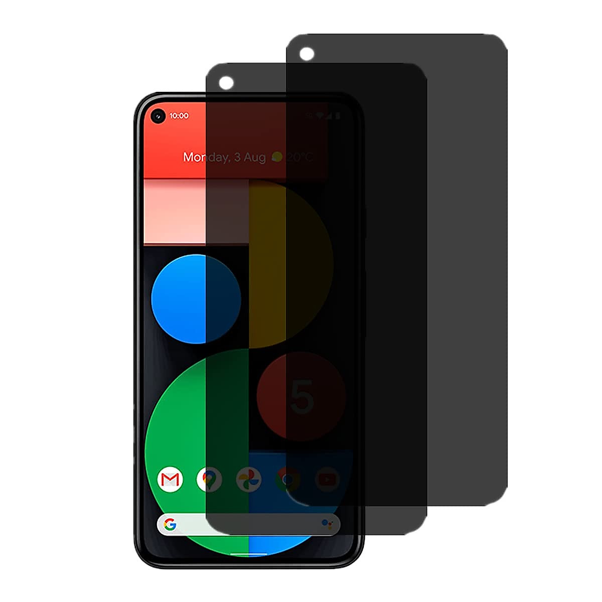 AISELAN for Google Pixel 5 Privacy Tempered Glass, [2 Pcs] Anti-Spy Anti-Scratch Anti-Peeping Privacy Screen Protector Proteceive Film for Google Pixel 5