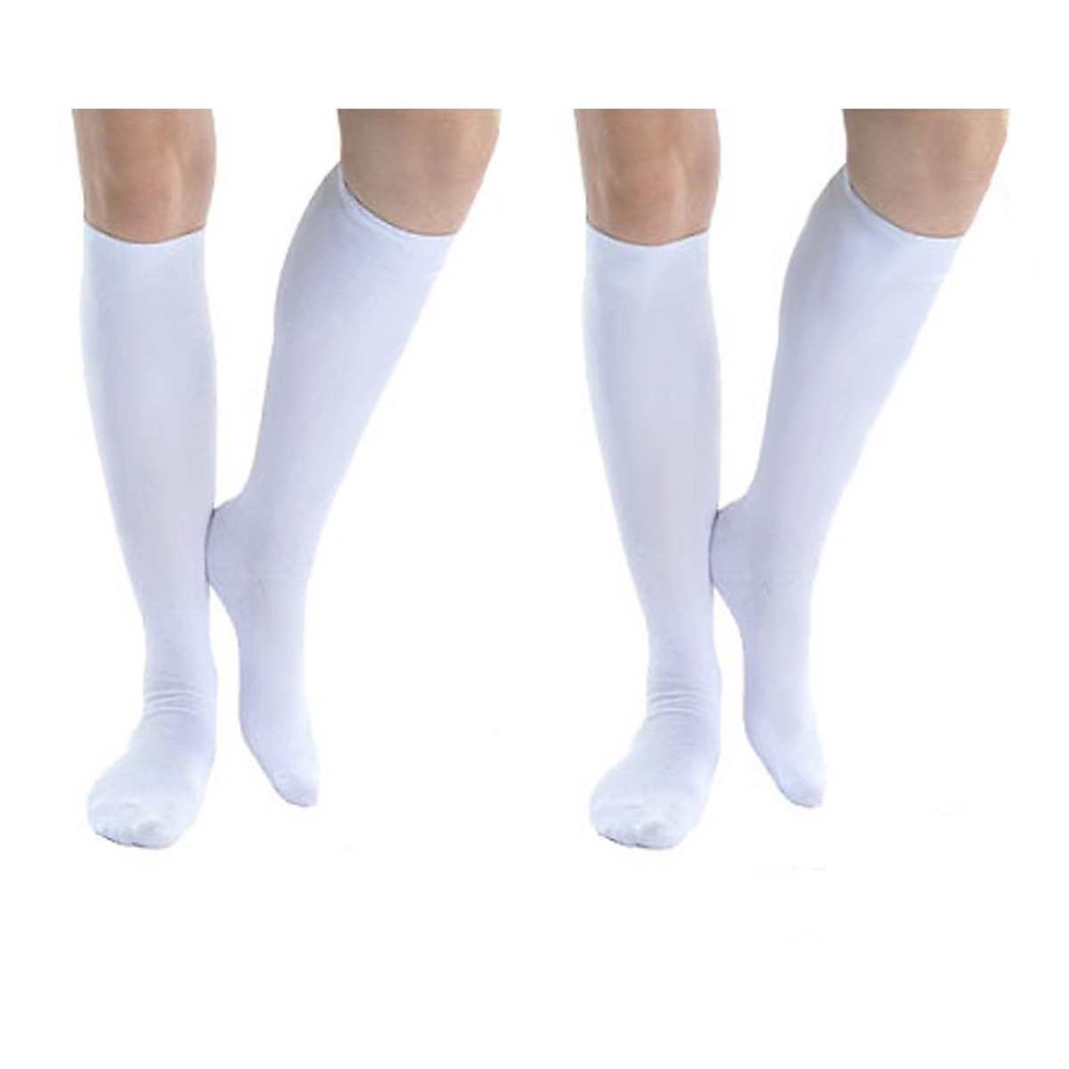 TULIPTREND Men's Sexy Athletic Silk Tube Socks White, Pack of 2
