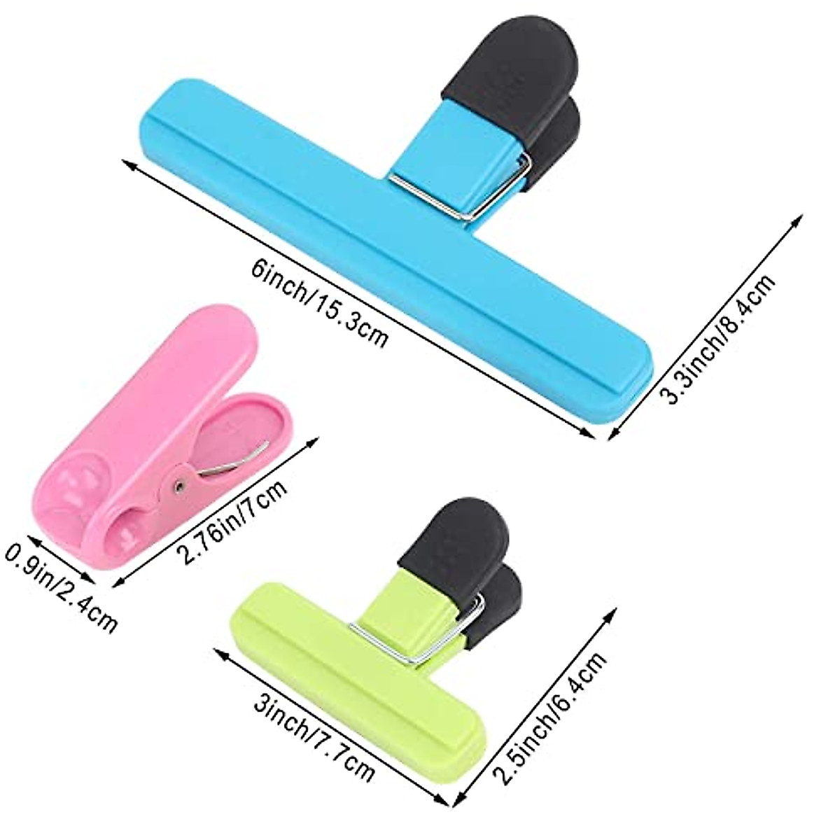 11 Pack Chip Bag Clips, Food Bag Clips Plastic Sealing Clips with Good Grips, Assorted Sizes Heavy Duty Bag Clips for Food Kitchen Bags