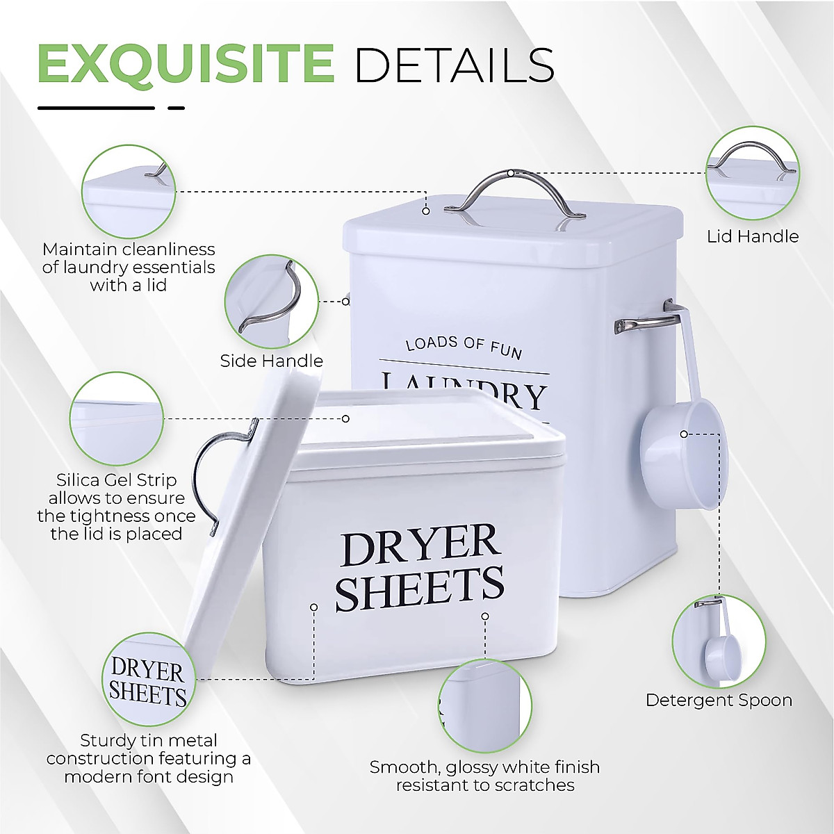 Laundry Soap Container and Dryer Sheet Container for Laundry Room Organization and Storage, Farmhouse Laundry Room Decor, Laundry Containers, Laundry Detergent Container, Laundry Powder Container