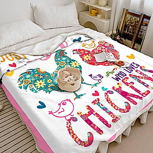 Cute Chicken Blanket Just A Girl Who Loves Chickens Blankets Super Soft Sherpa Throw Blanket Bedding Decor Gifts for Kids Boys Girls Toddler Adults 60"x50"
