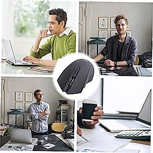 SOLUSTRE Lap Desk Mini Computers Shaped Business Wireless Mice with Keys for Receiver Home Ghz Office Gaming Portable USB Optical Black Computer U Laptop Mini Gamer Working Lap Desk Mini Computers
