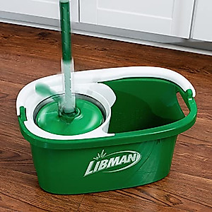 Libman Tornado Spin Mop System Plus 1 Refill Head | Mop and Bucket with Wringer Set | Floor Mop | Libman Mop | Mops for Floor Cleaning | Hardwood Floor Mop | 2 Total Mop Heads Included,Green
