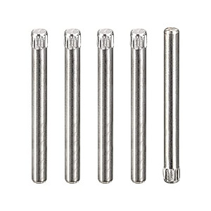 Tool parts 3x35mm 304 Stainless Steel Dowel Pins - 5Pcs Knurled Head Flat End Dowel Pin