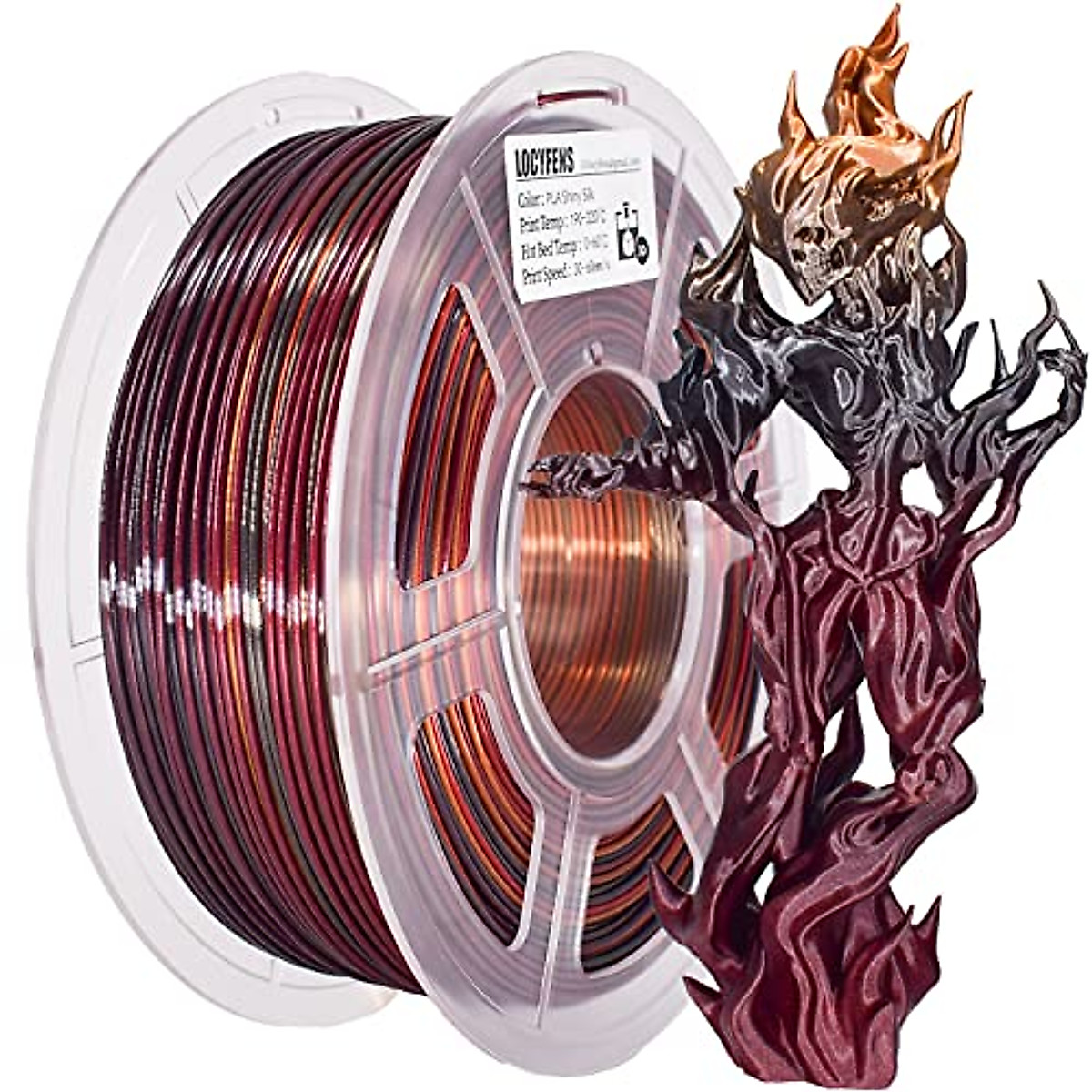 (2 Items) 1kg Silk Gold Shiny Red Black & 1kg Silk Gold Shiny Red PLA Filament, 3D Printer Filament, PLA Filament 1.75mm +/- 0.02mm