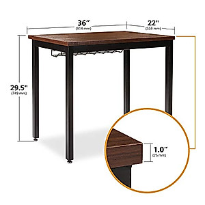 The Office Oasis Small Computer Desk with Cable Management Tray, 36in Length, Teak