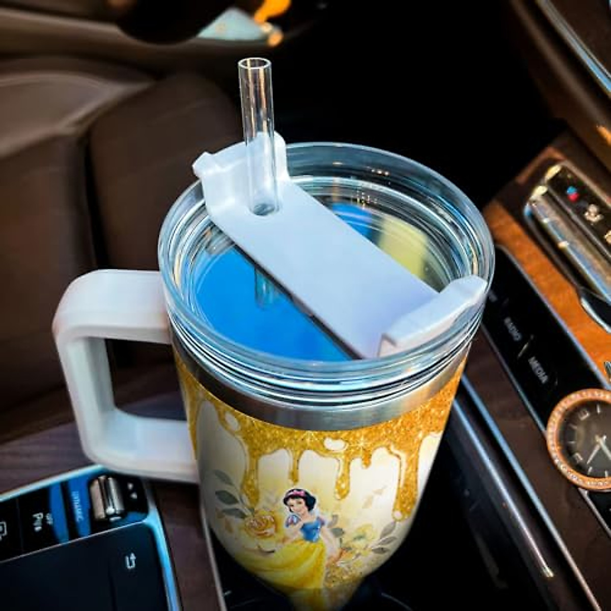 Personalized Princess Cartoon Movie Character Beautiful Can Not Adult Today Take Me to Snow Tumbler 40 Oz Stainless Steel With Handle And Straw, 40oz Tumbler Maintains Cold Heat and Ice for Hours