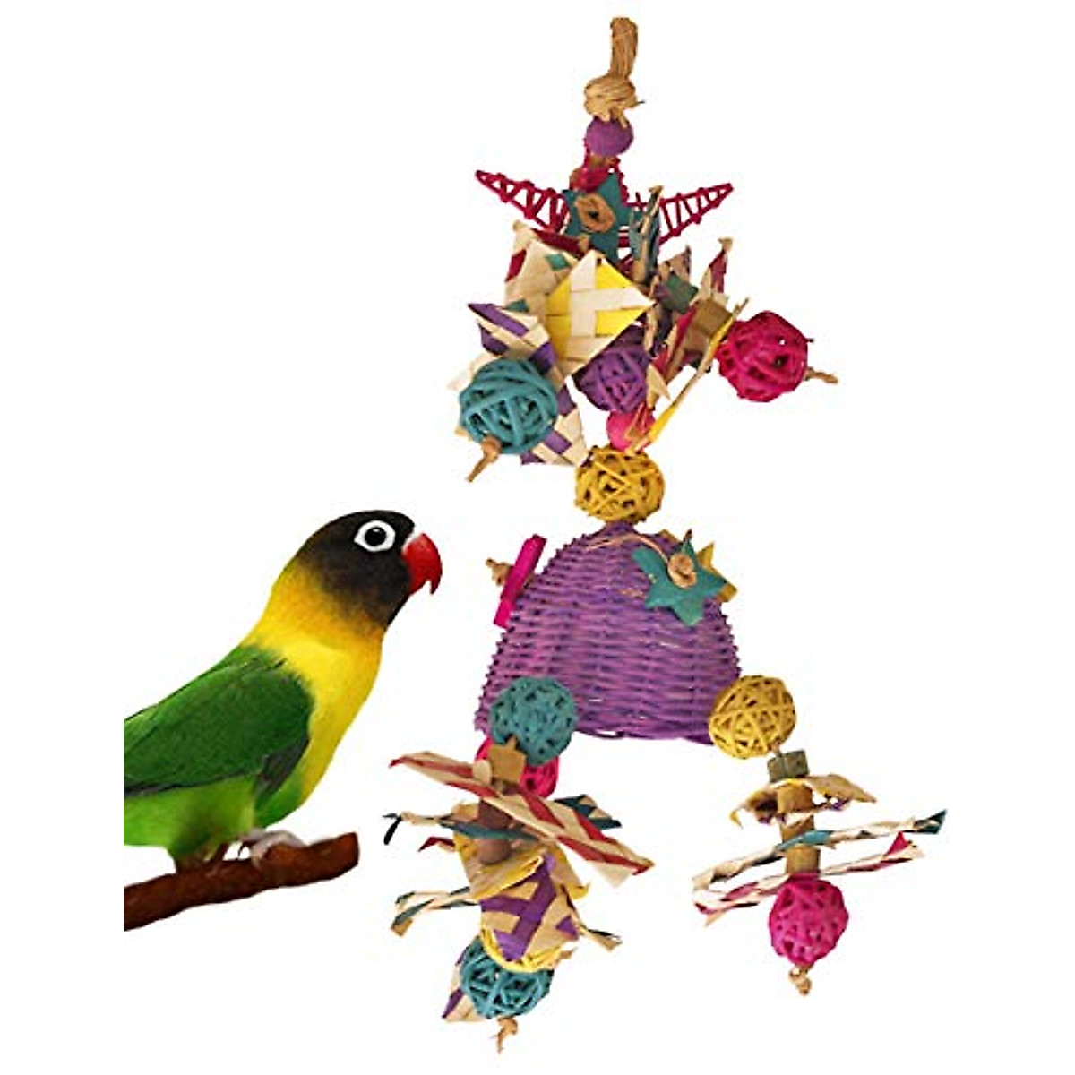 Fetch-It Pets 2 Pack Bird/Parrot Shazam & Hat Hat Hooray Foraging Toys Suitable for Small Parakeets, Cockatiel, Conures, Finches, Budgie, Macaws, Parrots, Love Birds