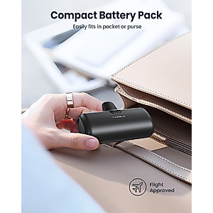 Taegila Portable Phone Charger for iPhone, 5000mAh Small Power Bank MFi Certified Built in Cable LCD Display & LED Light for All iPhone Series 14/13/12/11/XR/X/SE/8/7/6 Pro Max