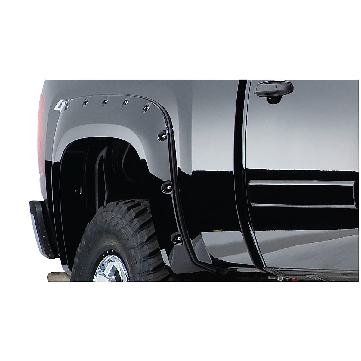 Bushwacker Cutout Pocket/Rivet Style Rear Fender Flares | 2-Piece Set, Black, Smooth Finish | 20018-11 | Fits 1987-1991 Ford Bronco, F-150, F-250/350 Super Duty