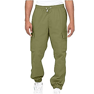My Recent Orders Placed by Me, Men's Cargo Jogger Pants Stretch Sweatpants Slim Fit Track Pants with Zipper Pockets Casual Pants Relaxed Fit Cargo Military Army Camo Pants