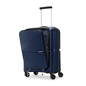 American Tourister Airconic Hardside Expandable Luggage with Spinner Wheels, Navy Blue, Carry-On 20-Inch