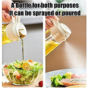 ZMPDJG 2 In 1 Oil Dispenser And Oil Sprayer, Oil Sprayer for Cooking, Cooking Oil Dispenser Sprayer, Oil Dispenser for Kitchen Spray, 2in1 Glass Olive Oil Dispenser Bottle (Black, 470ML)