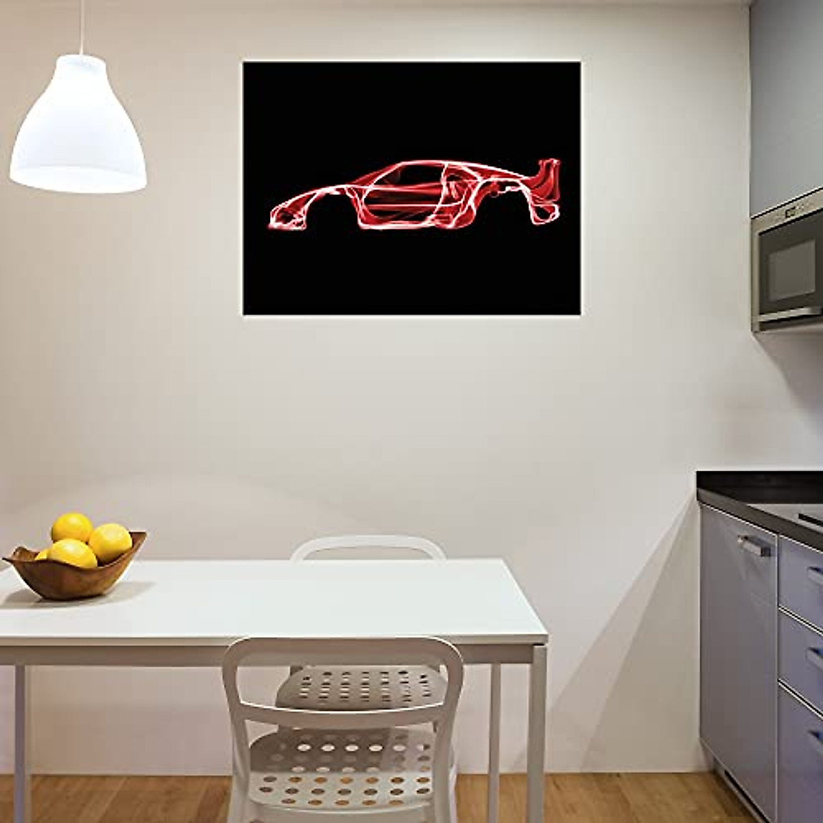 Fine Art Canvas Ferrari F40 Canvas Print by Artist Octavian Mielu for Living Room, Bedroom, Bathroom, Kitchen, Office, Bar, Dining & Guest Room - Ready to Hang - 32 in x 24 in