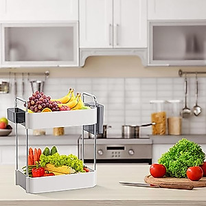 Undersink Organizers, Tainless Under Sink Organizer Shelf With Hooks, Under Sink Storage Kitchen Organiser, Bathroom Counter Organization, Under Sink Organiser Kitchen, Pull Out Medicine Cabinet