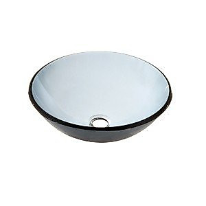 Dawn GVB84027RD Tempered Glass Vessel Sink-Round Shape, Gray