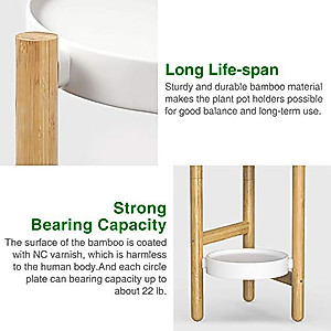 Wisuce Bamboo Plant Stands Indoor, 3 Tier Tall Corner Plant Stand Holder & Plant Display Rack for Outdoor Garden Indoor Home (3 Tier -1)