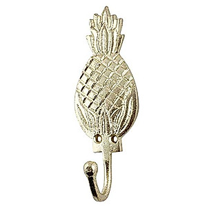 IndianShelf Key Hooks Hanging Keys | Gold Wall Coat Hook | Iron Purse Hooks Wall | Pineapple Single Coat Hanger | Farmhouse Wall Hooks [12.70 cm]