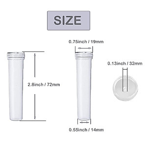 JFFX 20 Pcs Floral Water Tubes 2.8 Inch Clear Plastic Flower Vials with Caps for Flower Arrangement Decoration