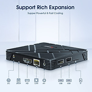 Android TV Box 11.0, X12 Plus Smart TV Box 4GB 32GB, RK3318 Chip Support 2.4G/5.8G WiFi6 100M Ethernet LAN Bluetooth 5.0 3D/6K Android Box Set Top TV Box