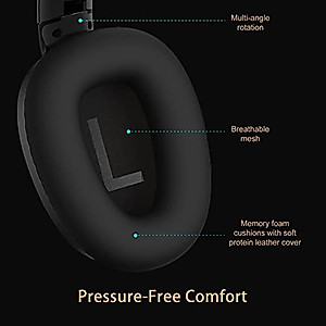 CENCENXIN-S4 Over-Ear Active Noise Cancelling Headphones Foldable Headphones Bluetooth Headphones-with Mic 80H Playtime Comfortable Earcups(Black)