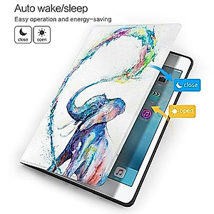 Rainbow Elephant Case Fit for IPad Air 3 Pro 10.5 Inch Case with Auto Sleep/Wake Ultra Slim Lightweight Stand Leather Cases