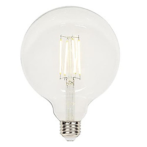 Westinghouse 5317500 6.5 Watt (60 Watt Equivalent) G40 Dimmable Clear Filament LED Light Bulb, Medium Base