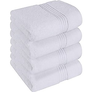 Utopia Towels - Hand Towel Set - Luxurious 600 GSM 100% Ring Spun Cotton - Quick Dry, Highly Absorbent, Soft Feel Towels, Perfect for Daily Use (Pack of 4) (16 x 28, White)