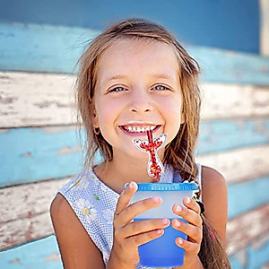 24 Glitter Mermaid Party Favors Mermaid Tail Drinking Straws for Mermaid Birthday Party Supplies with 2 PCS Straws Cleaning Brush