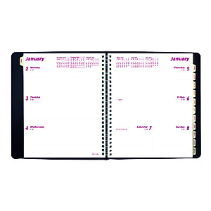Brownline 2023 Essential Weekly/Monthly Planner, 12 Months, January to December, Twin-Wire Binding, 8.5" x 6.75", Black (CB850.BLK-23)