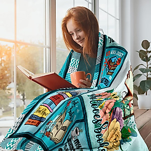 Just a Girl Who Loves Books Reading Blanket 60"X50", Gift for Book Lover, Book Gifts for Women, Reader Gifts, Reading Gifts for Book Lovers, Book Blanket, Book Worm Gifts for Women, Librarian Gifts