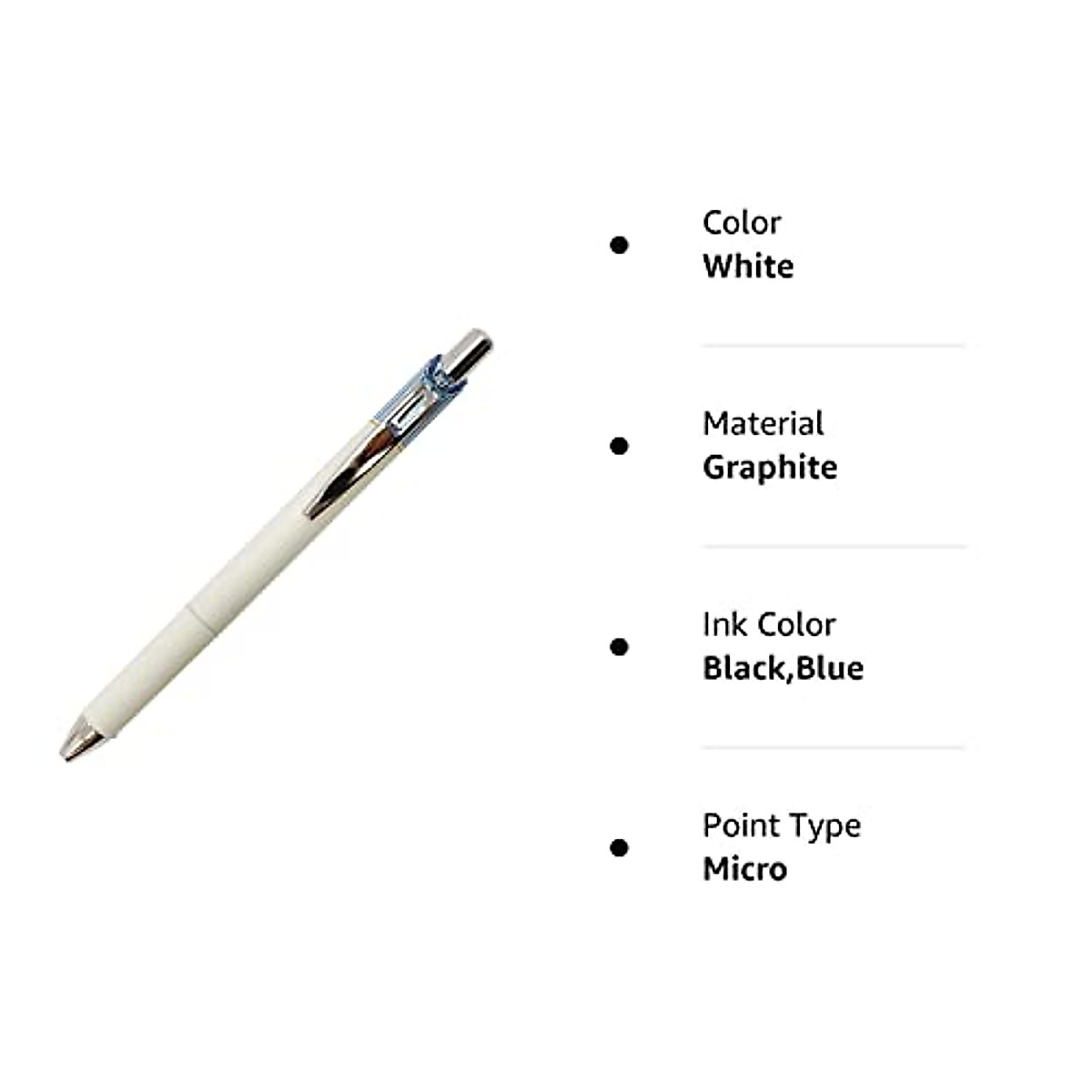 Pentel EnerGel Clena Retractable Liquid Gel Pen, Micro Fine Point 0.3mm Needle Tip, Black Ink, Sax Blue Body (BLN73LS-A)
