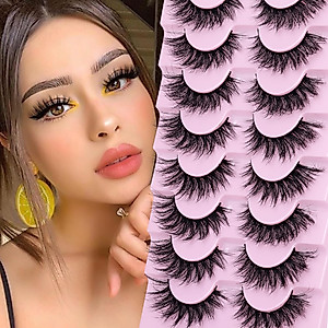 Fluffy Lashes 18mm Cat Eye Lashes Wispy False Eyelashes 3D Faux Mink Lashes Dramatic Volume Lashes Pack 8 Pairs by Zegaine
