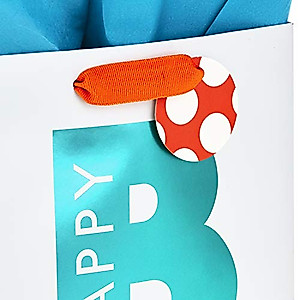 Hallmark 9" Medium Gift Bag with Tissue Paper for Birthdays (Happy Bday)