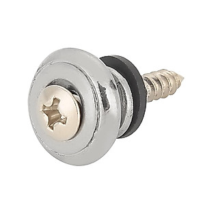 Tbest 10Pcs Mushrooms Head Guitar Strap Buttons Strap Locks Metal End Pin with Screw for Ukulele Electric Bass Silver, Black, Gold(Silver)