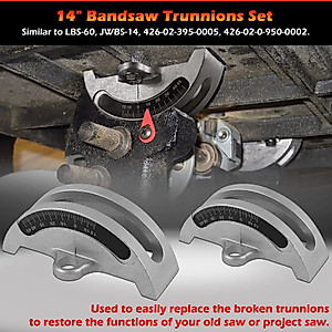 14" Bandsaw Trunnions with Degree Scale Fits for Most 14-Inch Wood Band Saws, Directly Replaces for JWBS-14, LBS-60, 426-02-395-0005, 426-02-0-950-0002 (Set of Two)