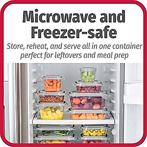 GoodCook EveryWare Set of 30 BPA-Free Plastic Food Storage Containers with Lids (60 Pieces Total), Clear/Grey