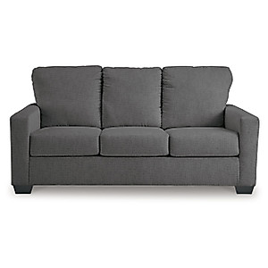 Signature Design by Ashley Rannis Casual 2-in-1 Sofa Sleeper with Folding Gel Memory Foam Mattress, Full, Gray
