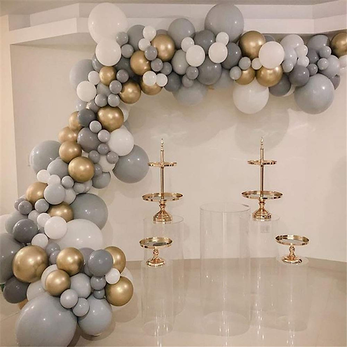 KALOR Grey Balloons,100 Pcs 5 Inch Mini Matte Latex Balloons for Balloon Garland Arch, Birthday Decoration, Wedding Party, Baby Shower Decorations