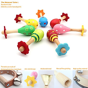 Wooden Musical Instruments Set for Children,Safe and Friendly Natural Materials,Kid's Music Enlightenment,Percussion Instrument Music Toys Kit for Preschool Education,Storage Bag