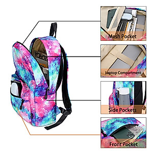 abshoo Lightweight Water Resistant Backpacks for Teen Girls School Backpack with Lunch Bag (Galaxy A Set)
