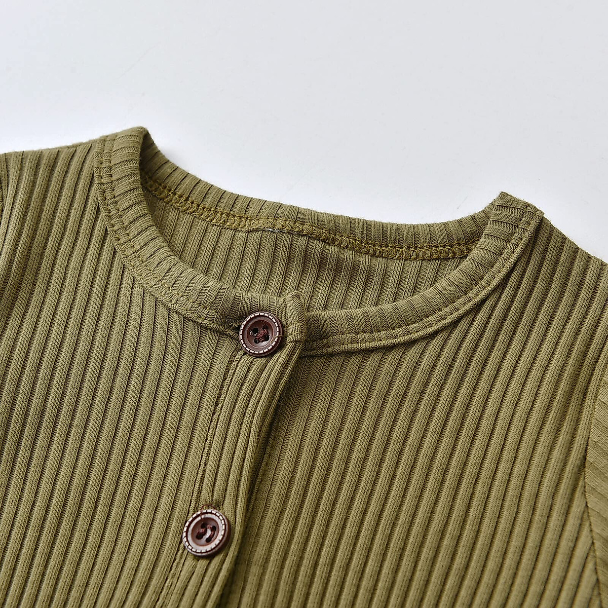 Baby Boy Girl 2 Pack Solid Romper Short/Long Sleeve One Piece Jumpsuits Clothes Sets (Yellow & Dark Green, 0-3 Months)