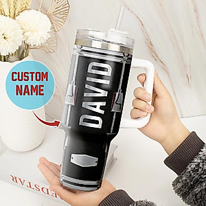 WAZONE Personalized Drum Tumbler Cup With Lid 40oz Custom Name Double Wall Vacuum Thermos Insulated Travel Mug Drumming Music Gifts Birthday For Drummer Drum Player Friends Colleagues