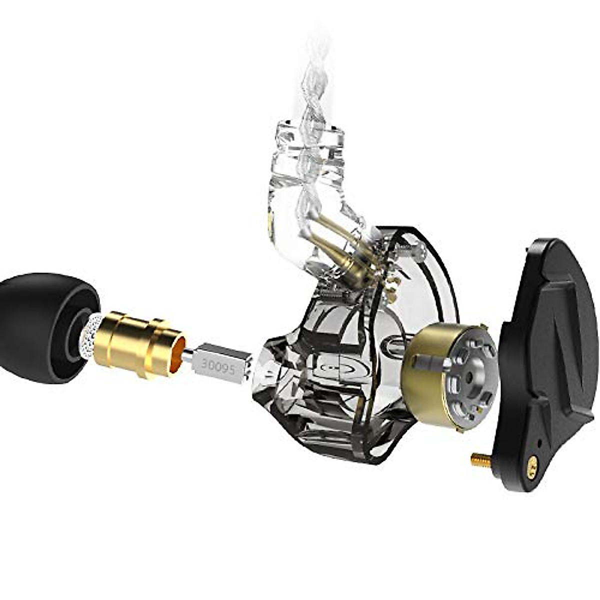 KZ ZSN PRO X 1DD+1BA Dynamic Drive Balanced Armature Hybrid in Ear Earphone,HiFi DJ Monito Running Sport Noise Cancelling, Metal Earphone Earbud,2PIN Detachable Cable Headset (Black with mic)