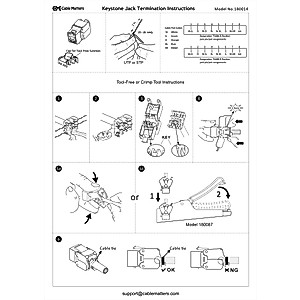 Cable Matters UL Listed 10Gbps 6-Pack RJ45 Shielded Cat6A / Cat6 Keystone Jack with Integrated Shutter
